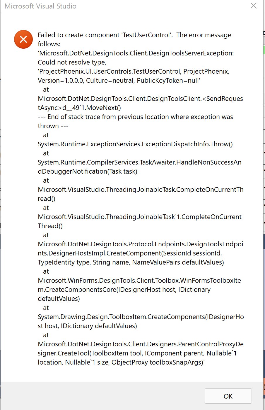 Renaming objects inside user control broke windows forms project ...