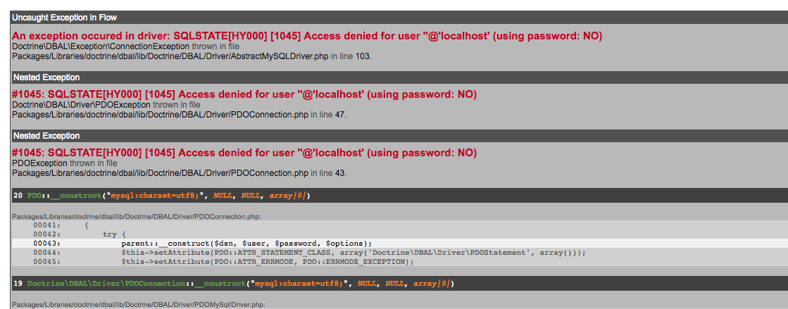 Neos Setup breaks if no Database connection is configured · Issue #1663 · neos/neos-development ...