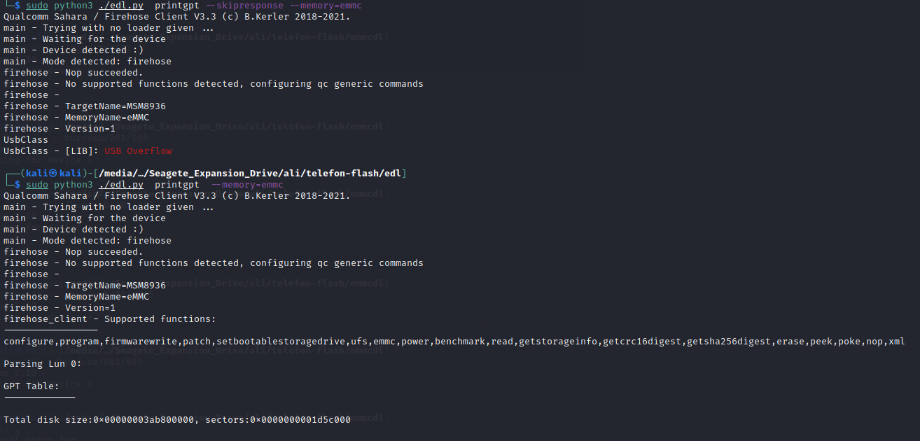 a Usb Overflow bug with parameter --skipresponse · Issue #81 · bkerler/edl · GitHub