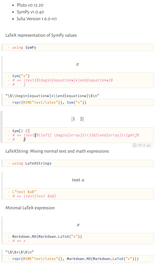SymPy formulas are not rendered correctly · Issue #488 · fonsp/Pluto.jl · GitHub