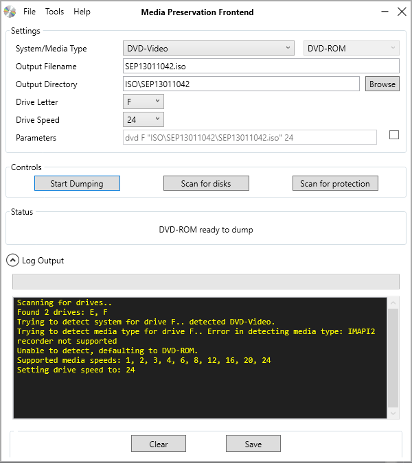 [Problem] "Error in detecting media type: IMAPI2 recorder not supported" when trying to detect ...