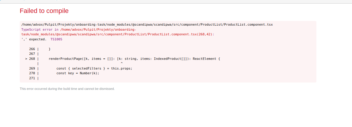 Failed To Compile · Issue 5326 · Scandipwascandipwa · Github 