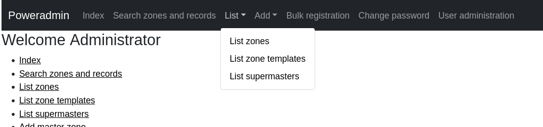bootstrap + navbar by bnchdan · Pull Request #437 · poweradmin/poweradmin · GitHub