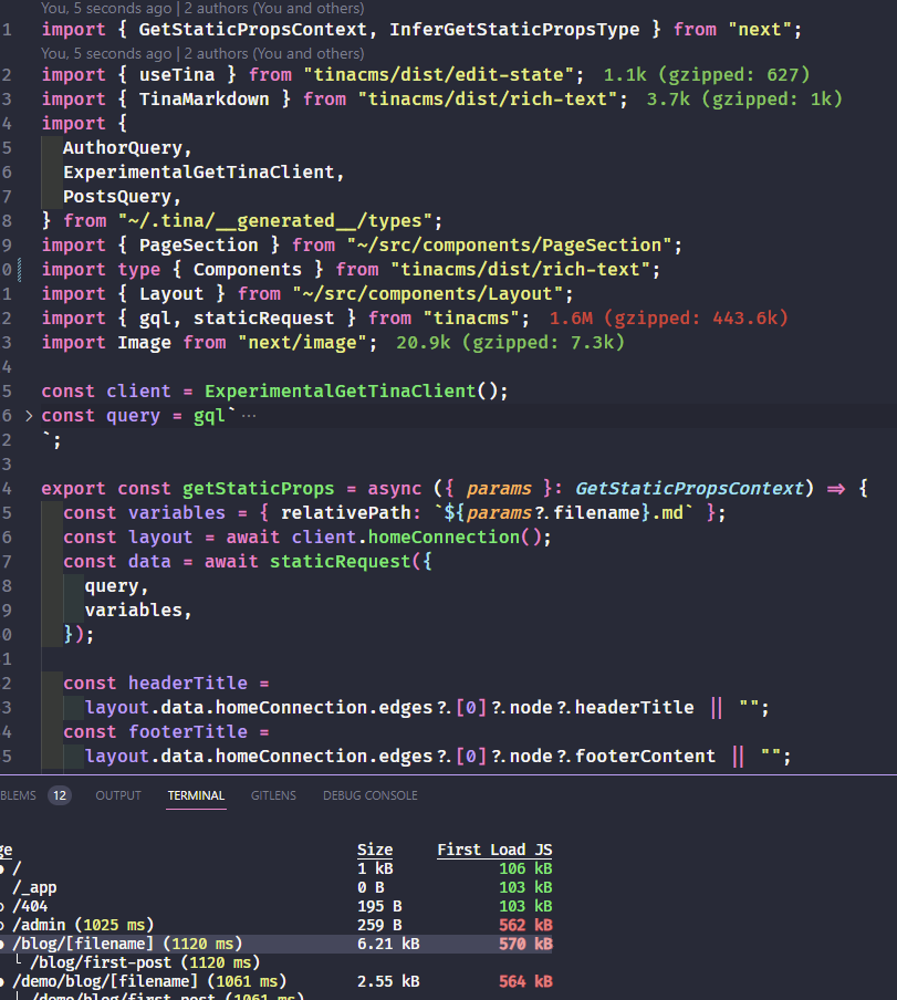 Using Queries From Autogenerated Graphql Client Leaks Whole Tina Package Into Client Bundle 
