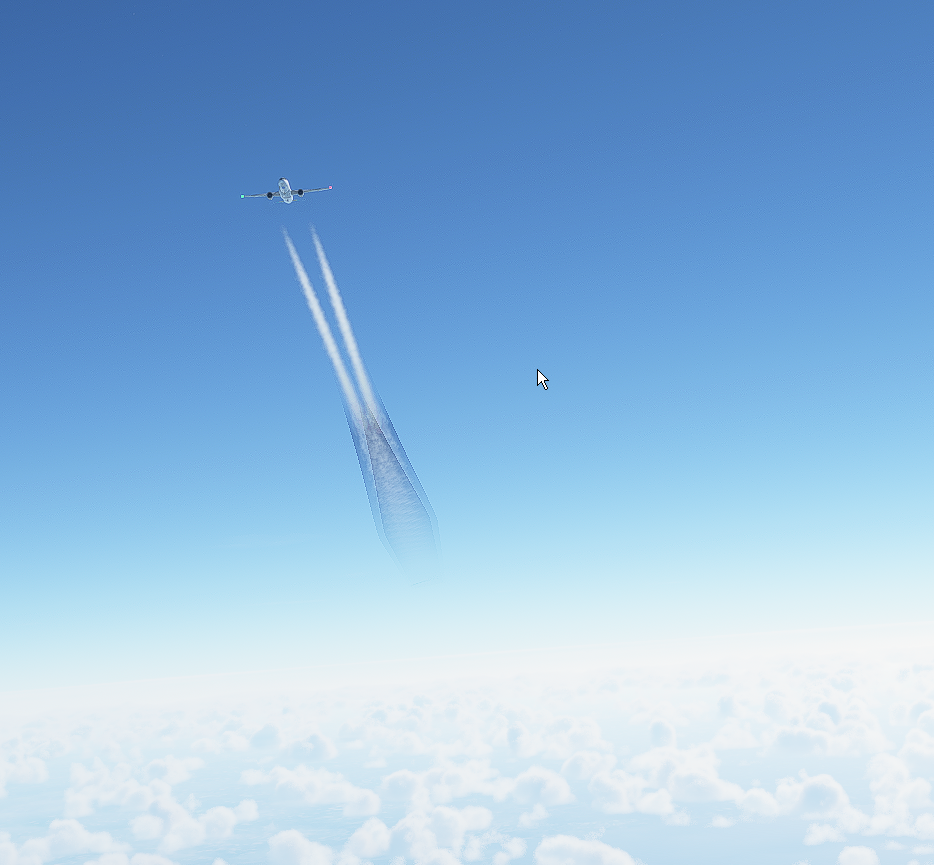 Contrails are strange in the distance (sim version 1.14.5.0 and A32NX ...