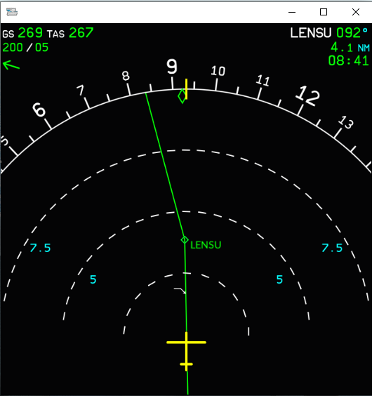 ND: Current leg flight plan green line direction modified before ...