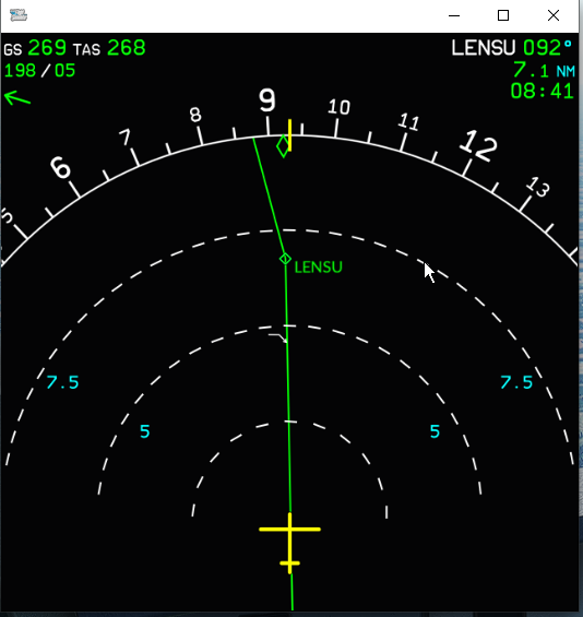 ND: Current leg flight plan green line direction modified before ...
