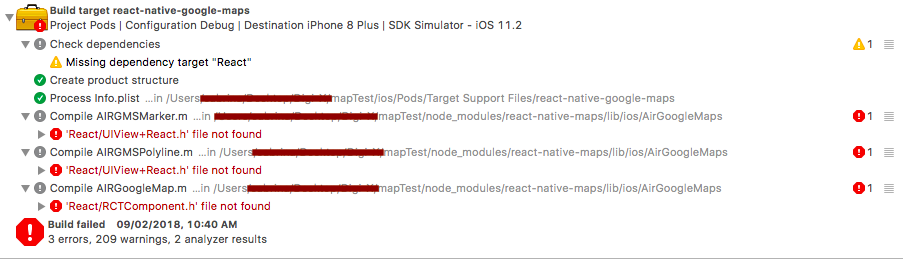 'React/RCTView.h' file not found · Issue #2013 · react-native-maps/react-native-maps · GitHub