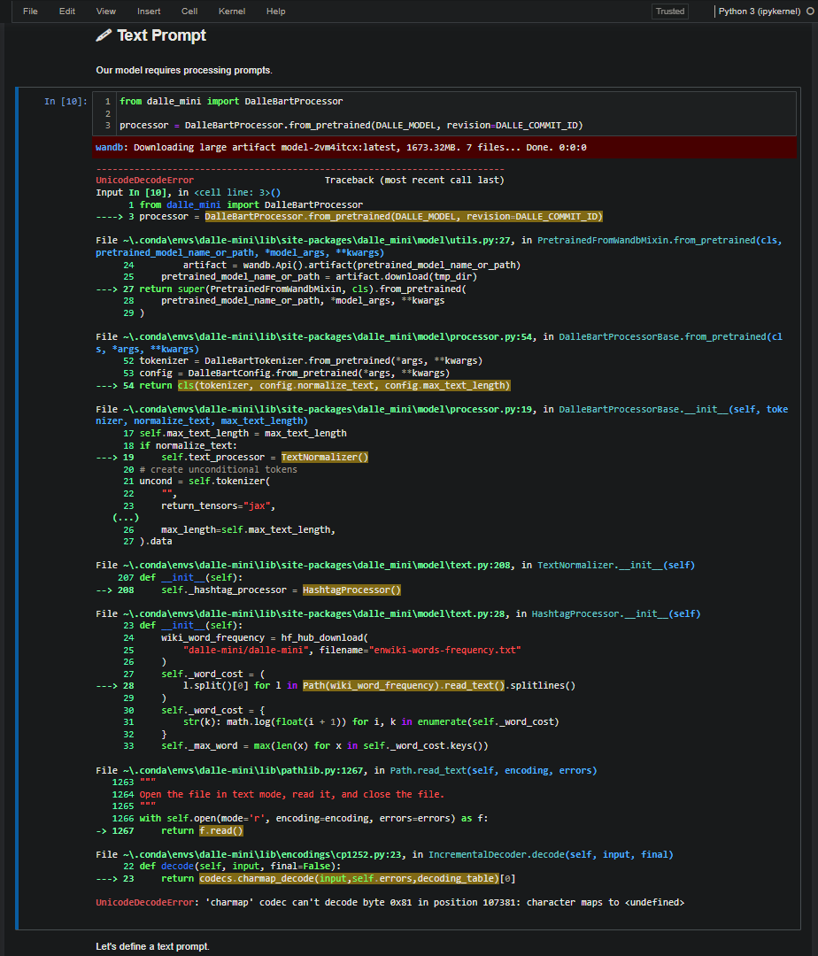 Unicode Decode Error In inference pipeline ipynb At The Processing