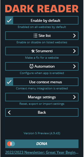 "Detect dark theme" button not present in settings · Issue #10859 · darkreader/darkreader · GitHub
