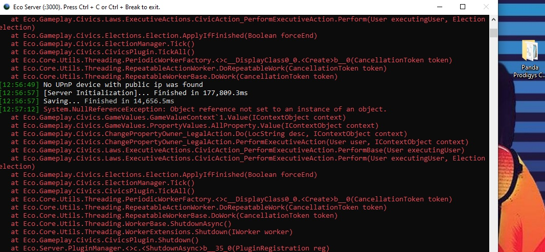 9.2.4 Constant Server Crashes on start · Issue #21233 · StrangeLoopGames/EcoIssues · GitHub