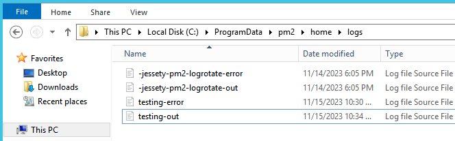 Moving PM2 logs output directory outside C:\ProgramData · Issue #93 · jessety/pm2-installer · GitHub
