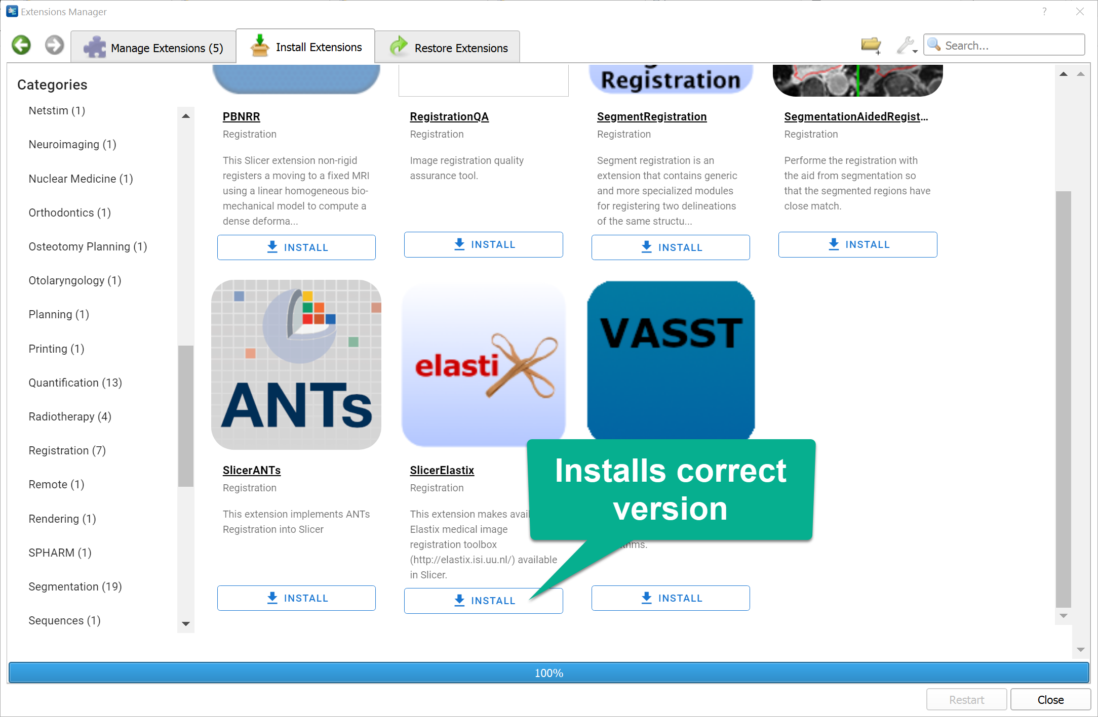 Wrong extension version is installed if clicking Install button in the ...