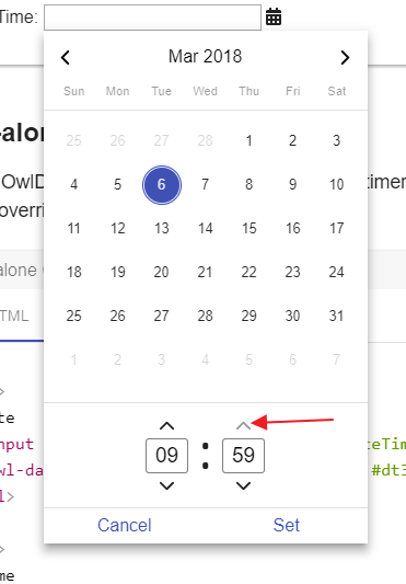 [Feature] - Add the possibility to increment hour thru minute selector ...