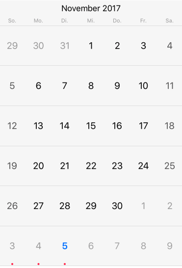 Calender disabled days color is removed on styling · Issue #435 · ProgressNS/nativescript-ui ...