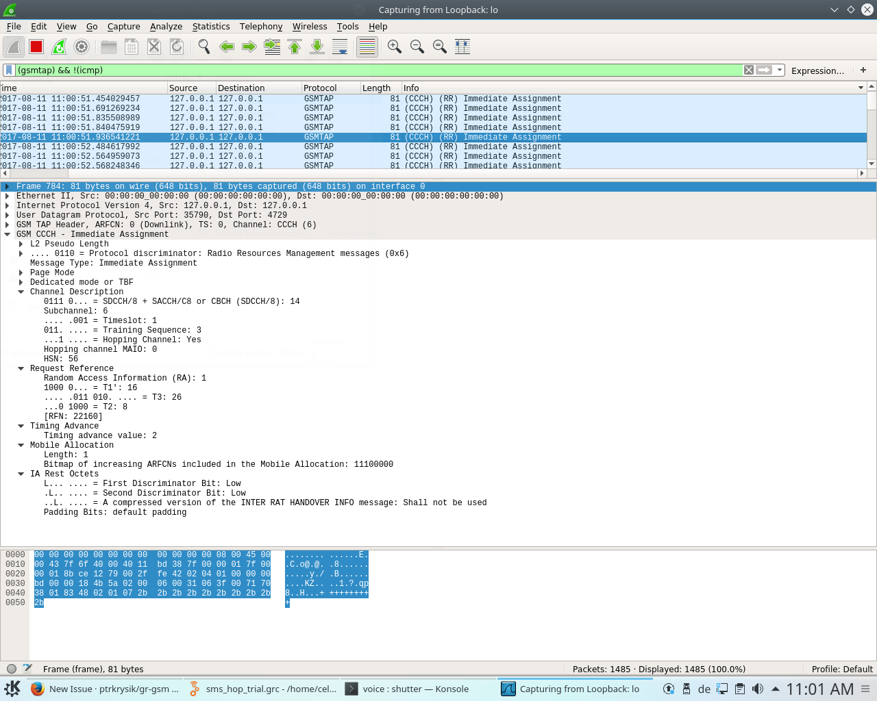 Unable to see decoded output of Hopping SDCCH8 channel · Issue #305 · ptrkrysik/gr-gsm · GitHub