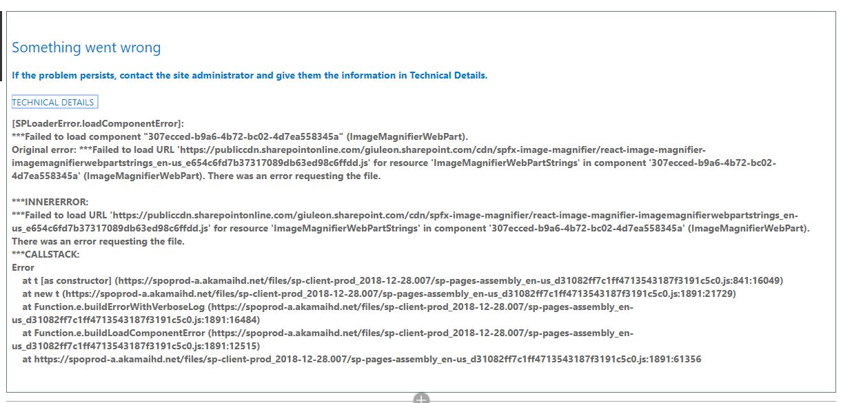 Deploying react-image-magnifier to tenant causes component error ...