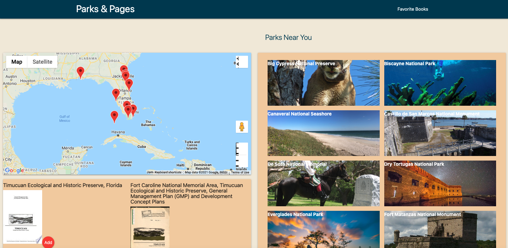 GitHub - rachelena14/Parks-and-Pages: This application is a tool in which the user can search ...