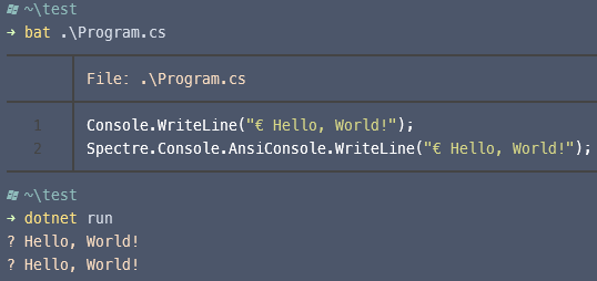 Problem Rendering € sign · Issue #1092 · spectreconsole/spectre.console · GitHub