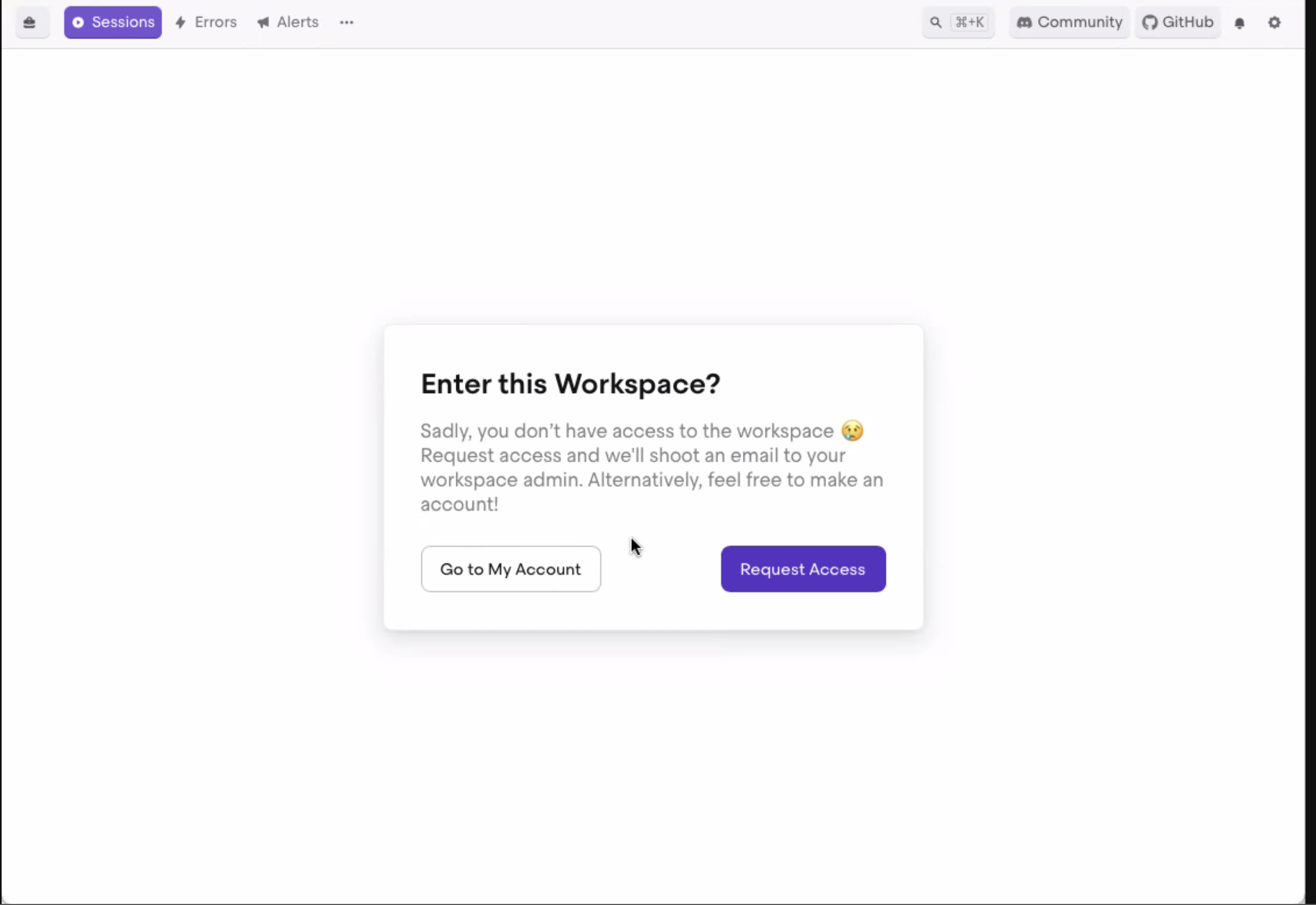Don't show join workspace on shared sessions/errors · Issue #4522 ...