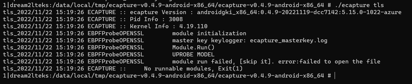 安卓adb连接并执行后报错 · Issue #270 · gojue/ecapture · GitHub