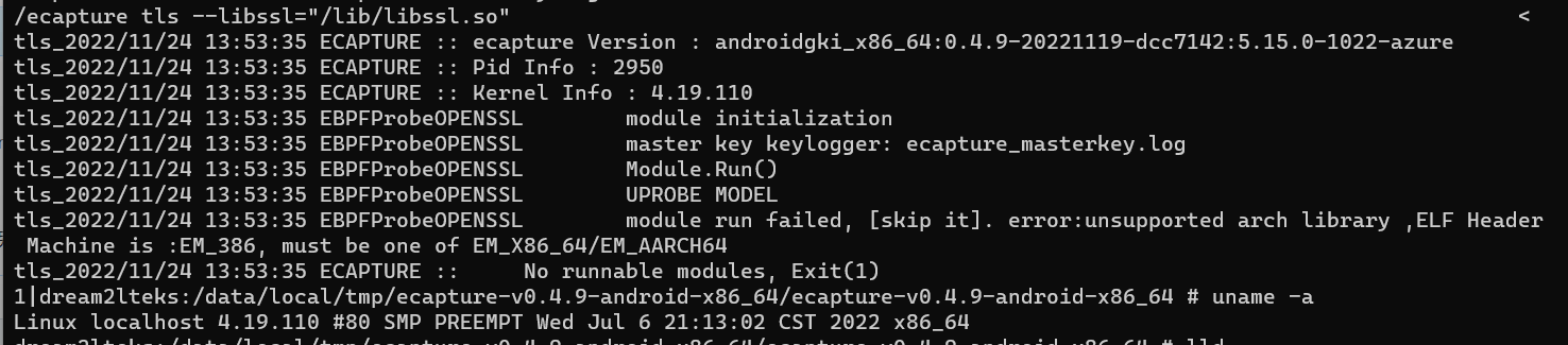 安卓adb连接并执行后报错 · Issue #270 · gojue/ecapture · GitHub