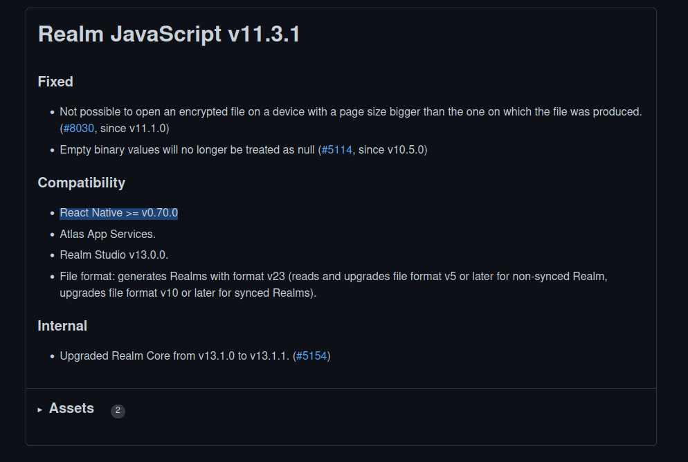 Version 132 Breaks Compilation On React Native 070 · Issue 5300 · Realmrealm Js · Github