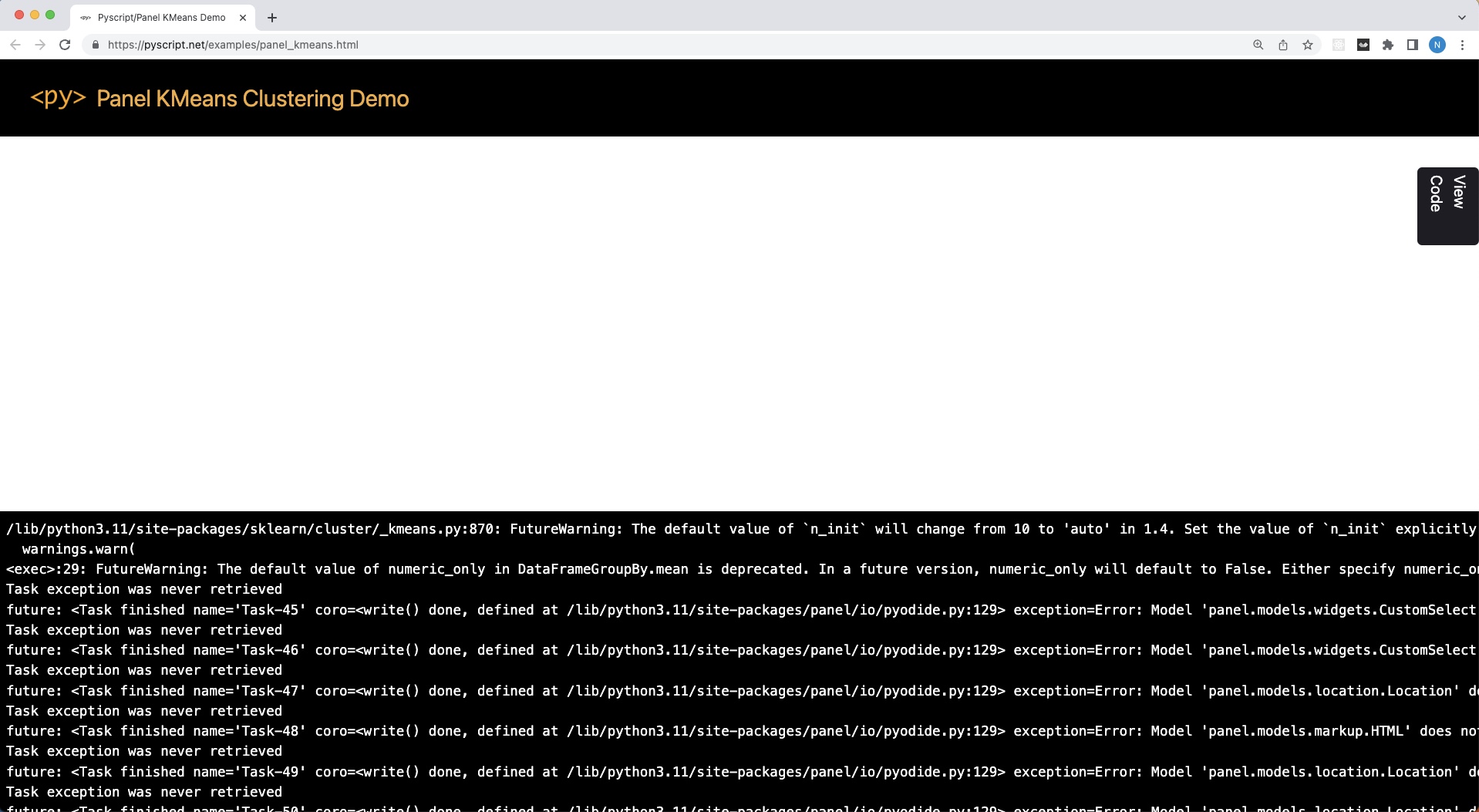 Most Of The Examples On The Documentation Page Seem Broken · Issue 1577 · Pyscript Pyscript