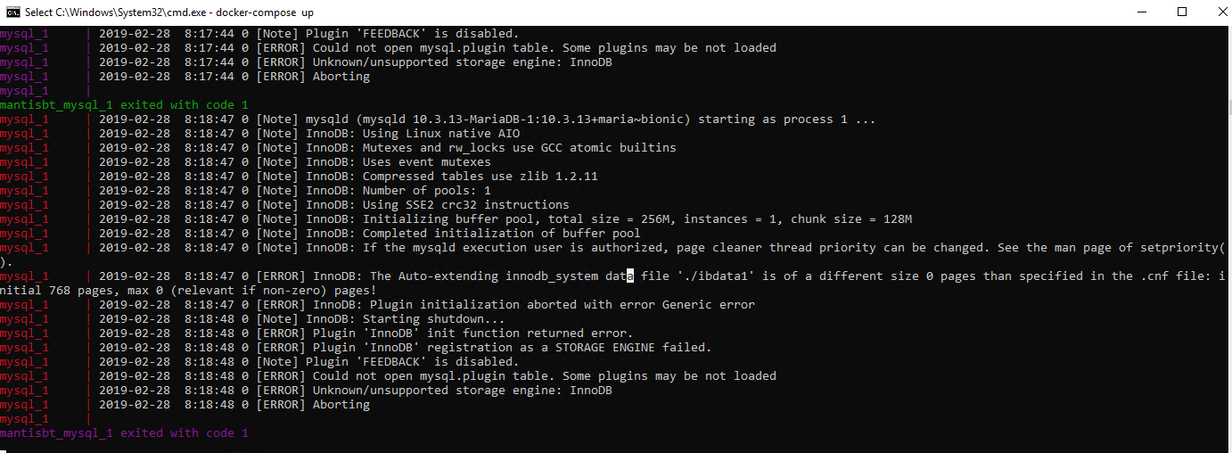 Error while installing: Does administrative user have access to the database? ( No such file or ...