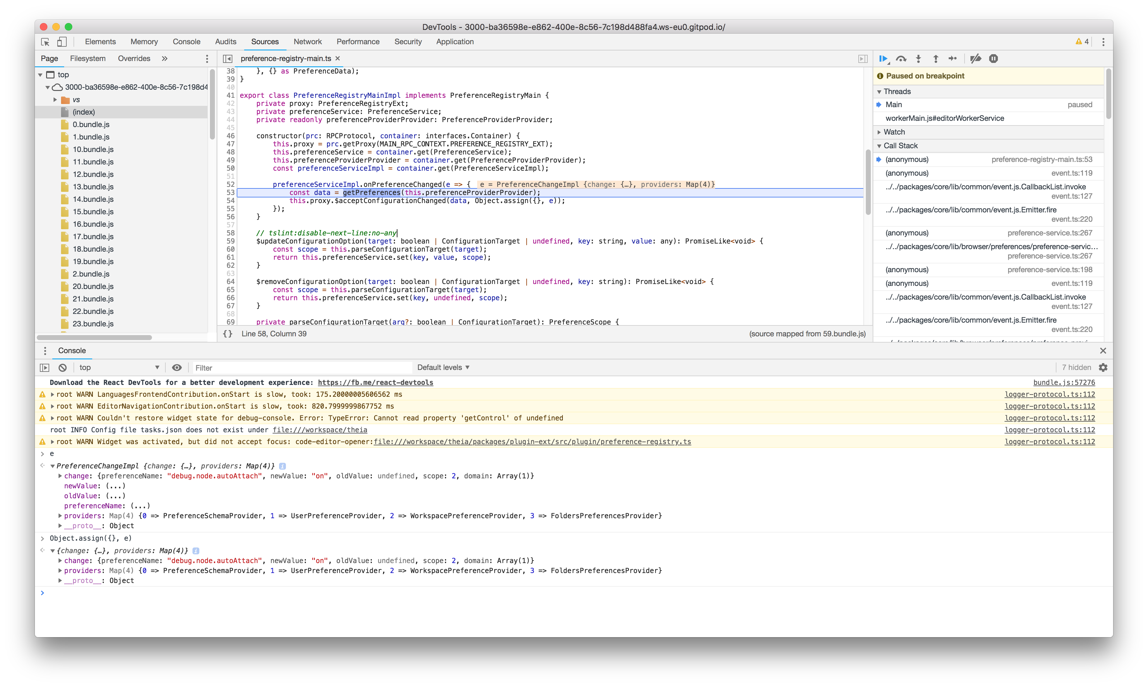 PreferenceRegistryExtImpl.$acceptConfigurationChanged: Cannot read ...