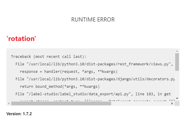 Yolo format export problem. Keyerror 'rotation' · Issue #4056 · HumanSignal/label-studio · GitHub