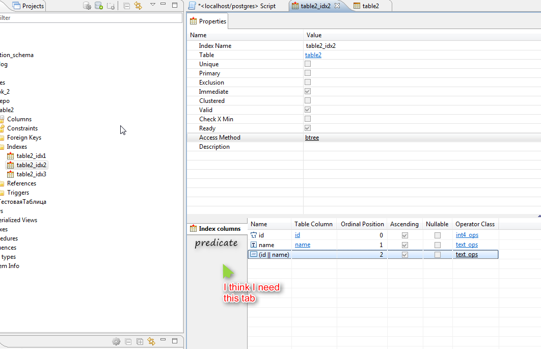 PostgreSQL: Indexes predicate · Issue #2212 · dbeaver/dbeaver · GitHub