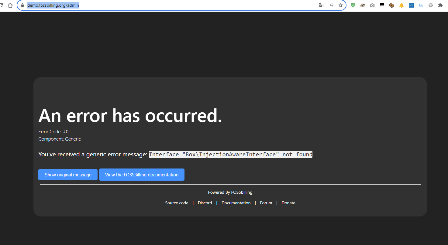[Bug] · Issue #1526 · FOSSBilling/FOSSBilling · GitHub