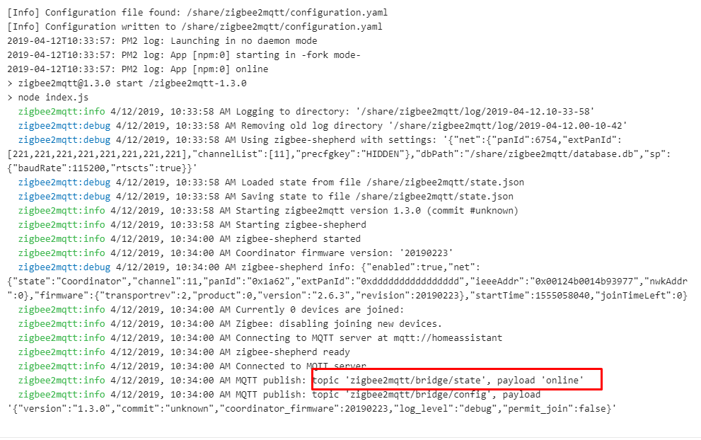 Bridge don't report State · Issue #145 · danielwelch/hassio-zigbee2mqtt · GitHub