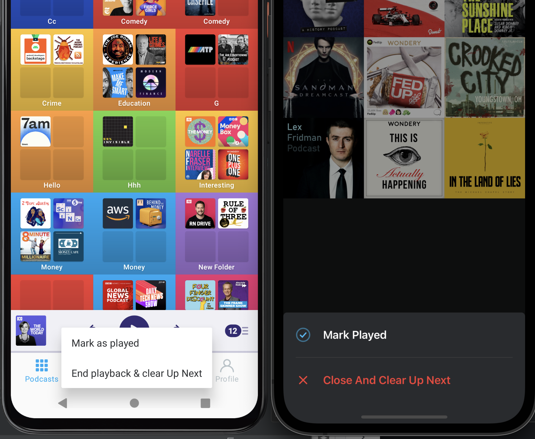 Improve the mini player long press dialog · Issue #240 · Automattic/pocket-casts-android · GitHub
