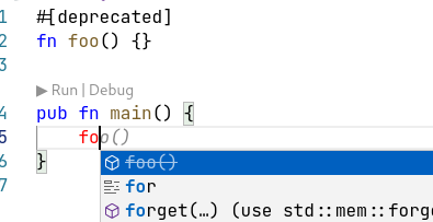 [Maybe a feature request] warn deprecated items in completion · Issue #10844 · rust-lang/rust ...