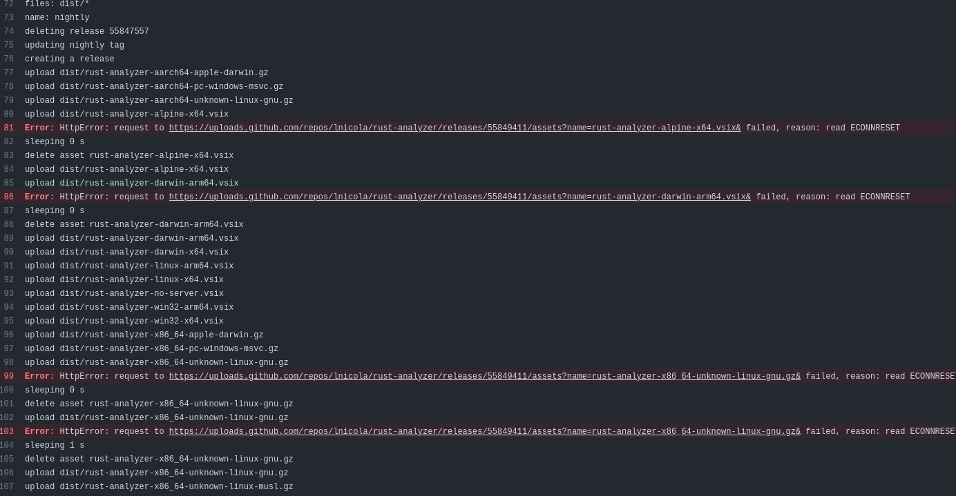Release uploads fail too often · community · Discussion #9121 · GitHub