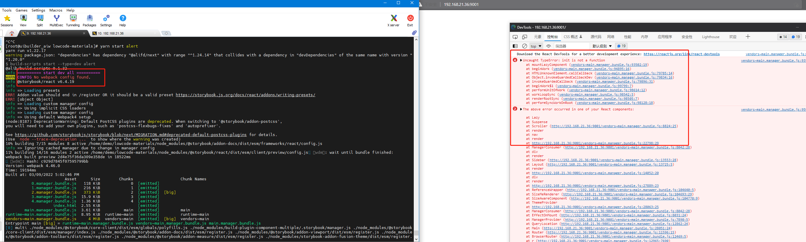 npm init @alilc/element demo-material 多包或者单包模式，运行npm run lowcode:dev,页面白屏报错 · Issue #94 ...