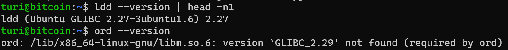 GLIBC_2.32 not found · Issue #1430 · ordinals/ord · GitHub