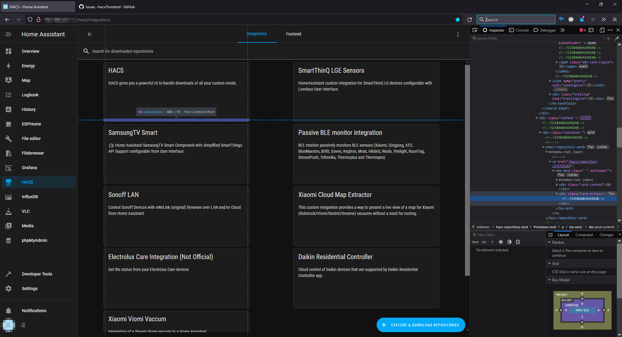HACS three dot menu actions completely missing · Issue #607 · hacs/frontend · GitHub