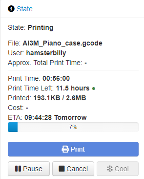 Print time estimate is way off from Cura and actual print time. · Issue ...