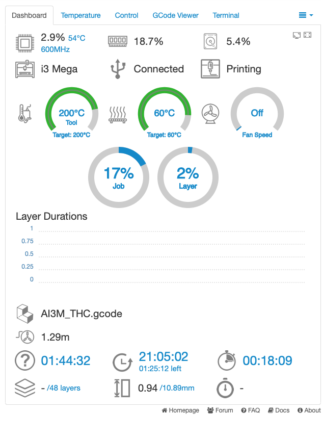 Layer Durations graph does not populate · Issue #115 · j7126/OctoPrint-Dashboard · GitHub