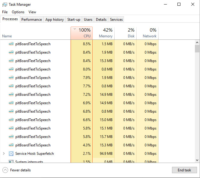 13 x text 2 speech tasks running in task manager. · Issue #49 · Grimzentide/iRacing-Arduino-Pit ...
