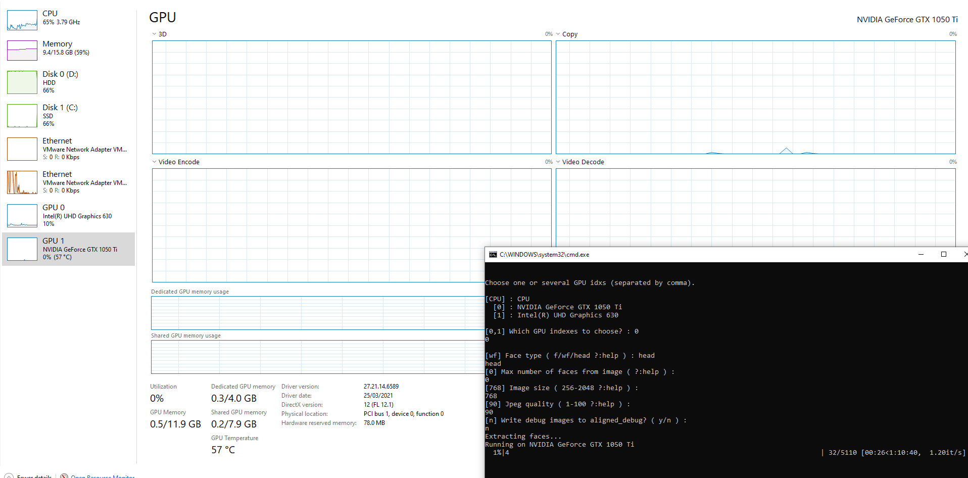 GPU not being used while faceset extract · Issue #5410 · iperov/DeepFaceLab · GitHub