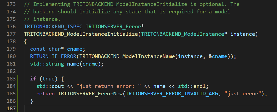 [developing custom triton backend] Segmentation fault when return error in TRITONBACKEND ...