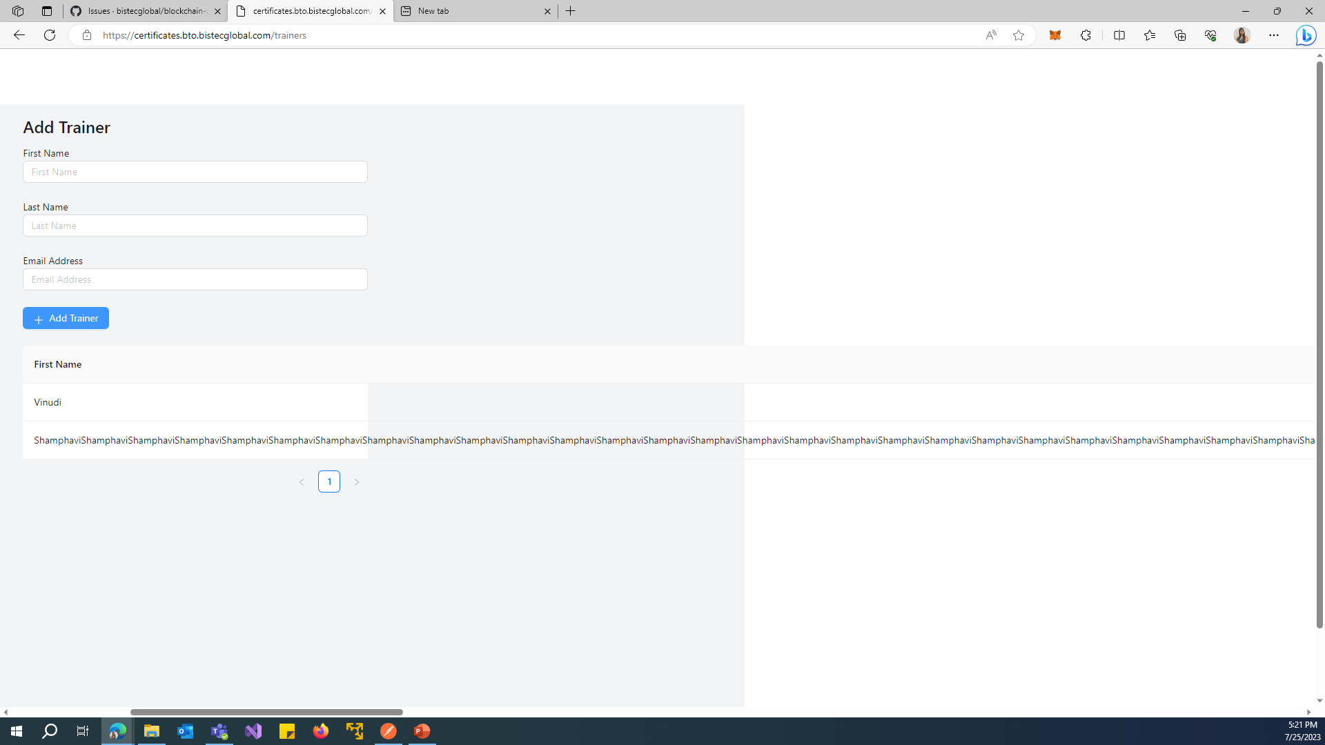 Length Validation - Add Trainer Functionality · Issue #122 · bistecglobal/blockchain ...