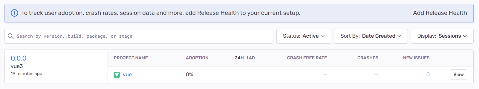 vue3 cannot use release health feature · Issue #4653 · getsentry/sentry-javascript · GitHub