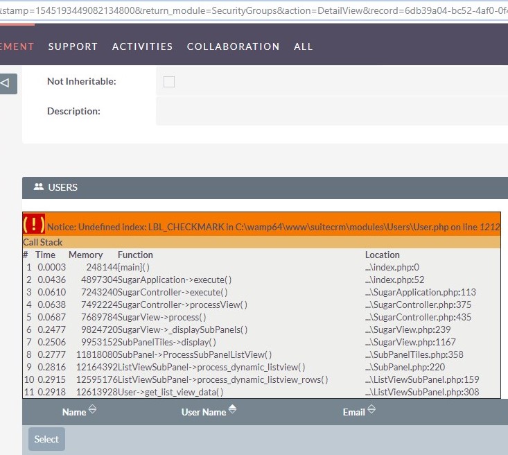Undefined variable: script in Create User page · Issue #6650 · salesagility/SuiteCRM · GitHub