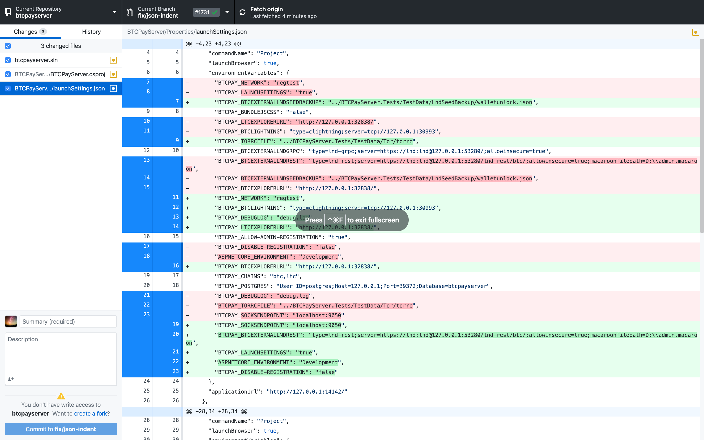 Errors in dev env on MacOS in launchSettings.json · Issue #1406 · btcpayserver/btcpayserver · GitHub