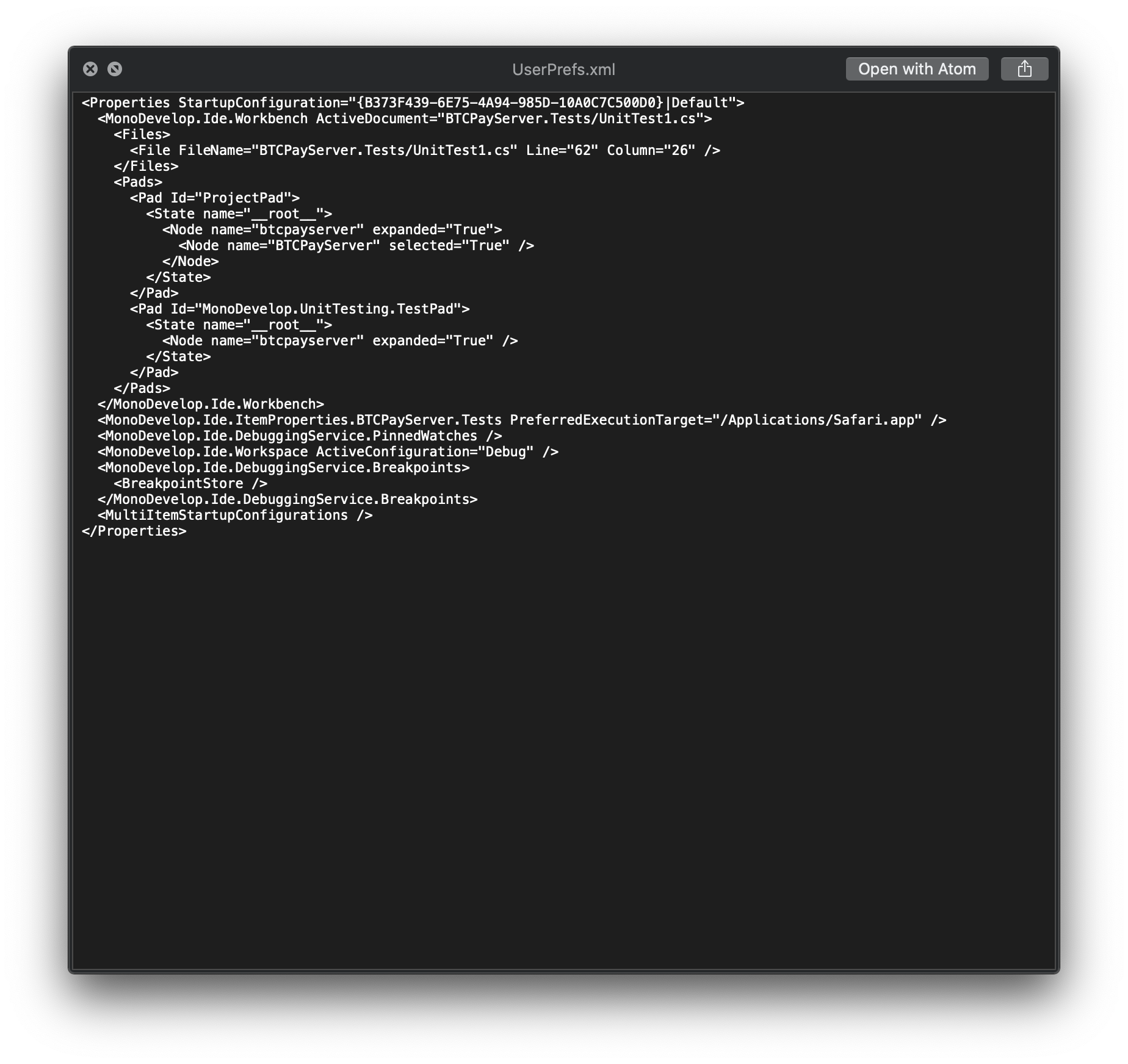 Errors in dev env on MacOS in launchSettings.json · Issue #1406 · btcpayserver/btcpayserver · GitHub